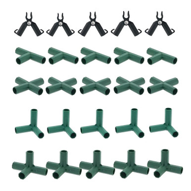 25Pcs 16mm Greenhouse Frame Connectors PVC Building Fitting 3 Way 4 Way ...