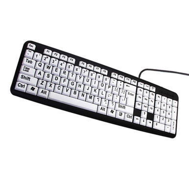 USB Wired Keyboard,Large Print Letter Computer Keypad High Contrast ...
