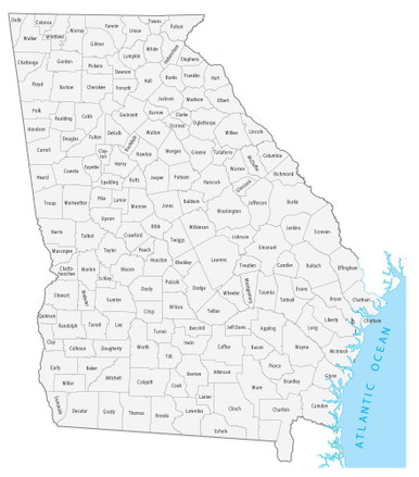 Home Comforts Georgia County Map - Large MAP Vivid Imagery Laminated ...