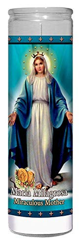 Maria Milagrosa - Miraculous Mother Prayer Candles 2 Pack - 8" Long ...