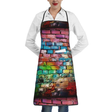 PEIXEN Colorful Brick Apron Kitchen Bib Unisex Cooking Chef Apron With ...