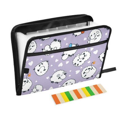 Cartoon Cute Sheep Violet Purple Expansion File Folders 13 Pockets A4 ...