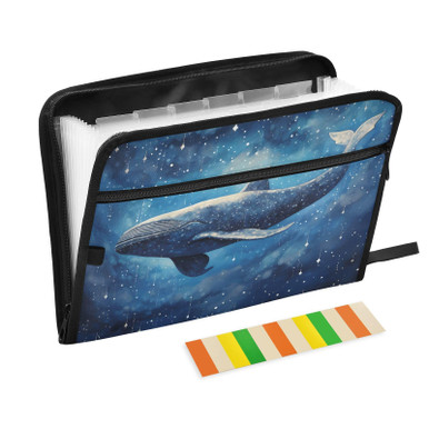 Blue Starry Sky Whale Expandable File Folder 13 Pockets A4 Letter Size ...