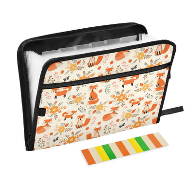 Sletend 13 Pockets Expanding File Folder with Color Labels Cartoon Fox ...