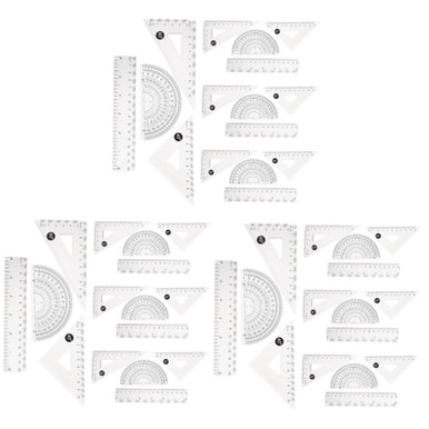 TEHAUX 12 Sets Transparent 15cm Ruler Students Ruler Rulers Math Ruler ...