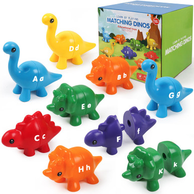 USATDD Matching Letters Dinosaur Toy, 26 PCS Fine Motor Toy Double ...