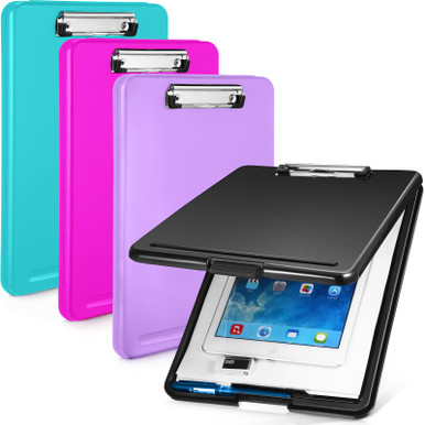 4 Pieces Clipboard with Storage Plastic Storage Clipboard Nursing ...