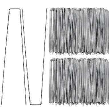 Coloch 100 Pack 12 Inches Garden Landscape Staples Stakes, Galvanized ...