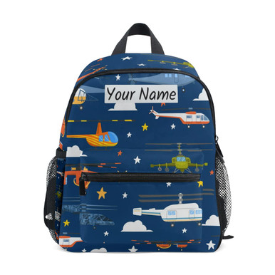 Glaphy Custom Kid's Name Backpack, Cute Cartoon Helicopter Airplane ...