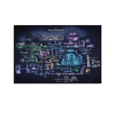Game Hollow Posters Knight Map Of Hallownest Canvas Hanging Pictures ...