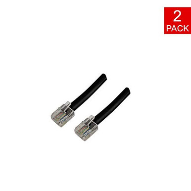 Robolt RJ12 Data Cable 6P6C (6x6) Flat Modular (2 Pack) Voice Data HAM ...