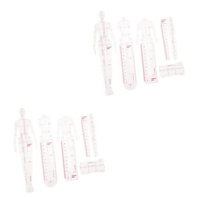 ULDIGI 2 Sets Model Ruler Precision Ruler DIY Sewing Ruler Tailor ...