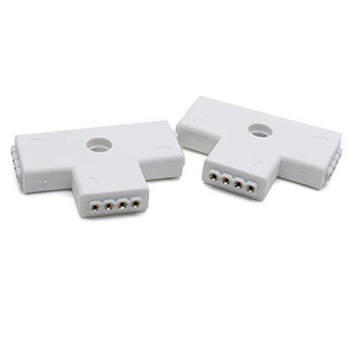 Yootop 3-Way 4 Pin T Shape Female Connector for 5050 RGB LED Strip ...