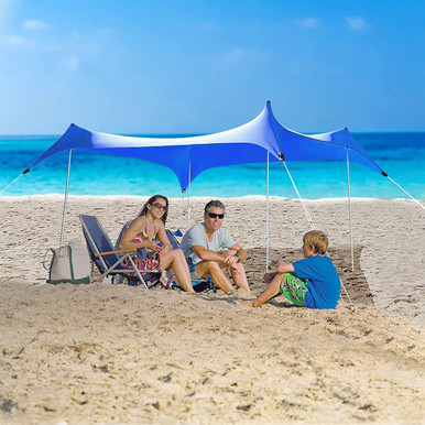 Beach Tent, 10x10FT 4 Pole, Portable Beach Shade, Beach Tent, Portable ...