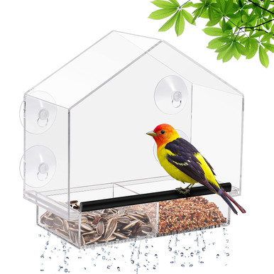 Flexzion Window Bird Feeders with Strong Suction Cups - Acrylic Window ...