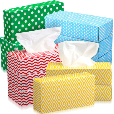 12 Pack 1560 Sheets Facial Tissues Soft Tissue Box Geometric Print Flat ...