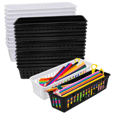 TRBIDRBO 24 Pack Classroom Storage Baskets Trays, Plastic Crayon and ...