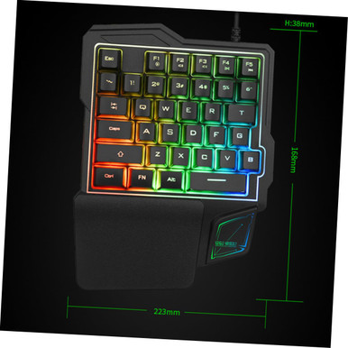 Hemobllo Backlight Keyboard Small Gaming Keyboard one Handed Keyboard E ...