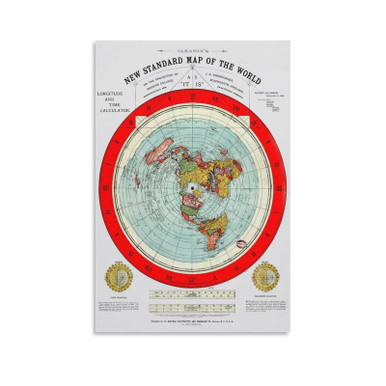PEAPLA New Standard Map The World Alexander Gleason 1892 Flat Earth Map ...