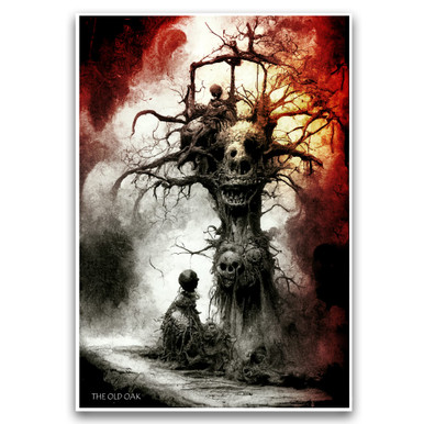 The Old Oak Tree, spooky haunted old tree, horror art, creepy nighmare ...