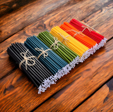 Premium Beeswax Thin Taper Candle Set - Ideal for Church Prayers ...