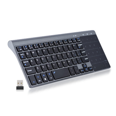 Yoidesu Wireless Keyboard with Touchpad, Mini QWERTY Keyboard Ultra ...