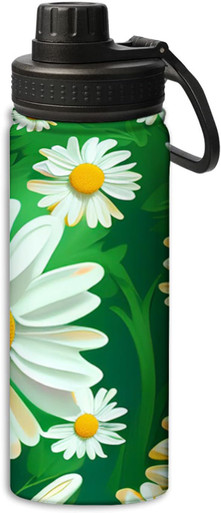 Yioniii Cute Floral Flower pattern Water Bottle 18 oz Double Wall ...