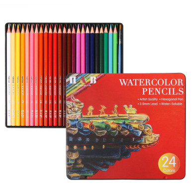 CHSEEO 24 Colored Pencil Set, Pro Grade Watercolor Colour Pencil ...