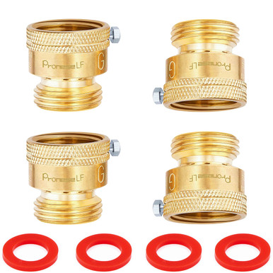 Pronese 4 Pack Lead-Free Brass 3/4" Inch MHT Hose Bibb Connector ...