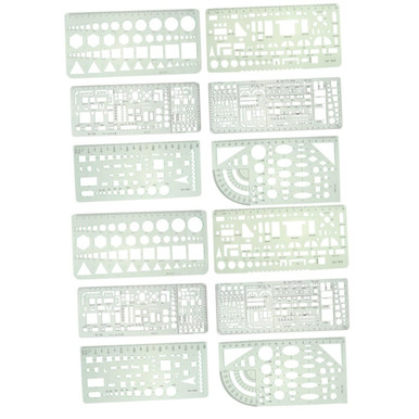 Operitacx 12 Pcs Math Drawing Ruler Plastic Circles Template Building ...