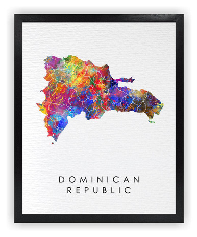Dignovel Studios 11X14 Unframed Dominican Republic Map Caribbean Nation ...