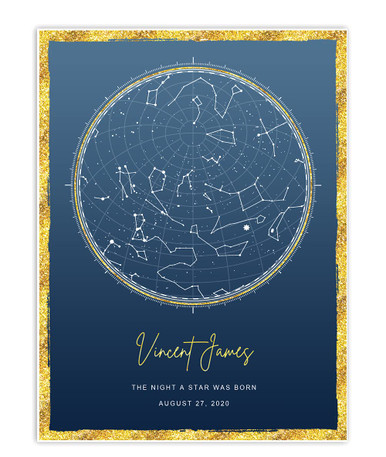 Personalized Star Map for Specific Date Nursery Wall Art Custom Print ...
