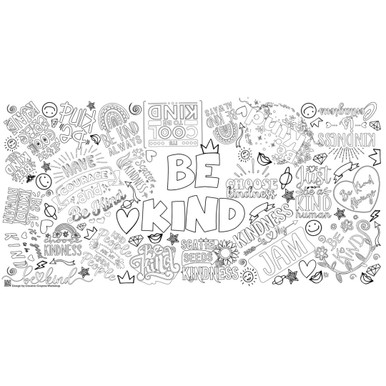 Be Kind Coloring Poster, Positive Affirmations, Kindness Activity, Wall ...