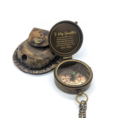 MSDREAMYDESIGN Brass Engraved Compass Gift to My Daughter | Gift to ...