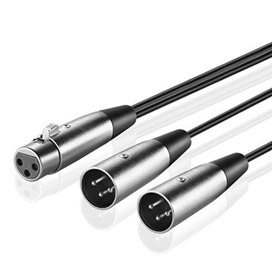 TNP XLR Splitter Patch Y Cable Adapter Cord - 1 Female to 2 Male, XLR3 Female to Dual XLR3 Male ...