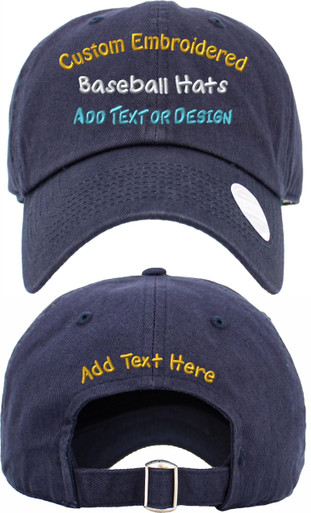 Custom Embroidered Baseball Hats Add Text or Design Front & Back Design ...