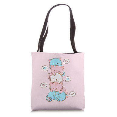 Trans Pride Flag Kawaii Cat Cute Transgender Tote Bag - Warehousesoverstock