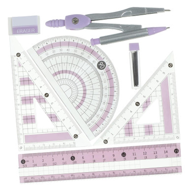 KALLORY 3 Sets Ruler Set Protractor Compass Triangle Board Compass and ...