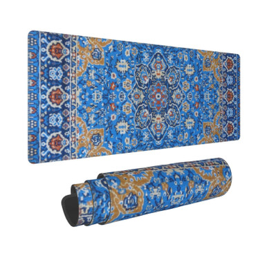 Antique Oriental Turkish Persian Carpet Blue Mouse Pad Extended Large ...