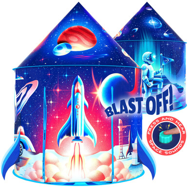 W&O Rocket Ship Play Tent with Blast Off Button - Rocket Tent - Rocket ...
