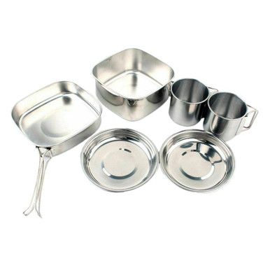 BESSTUUP 6-Piece Stainless Steel Camping Cookware Set, Camping Cookware ...