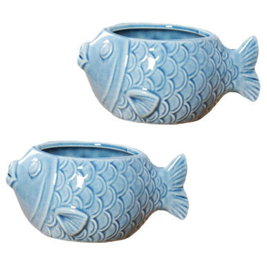 BESTOYARD 2pcs Doodle Fish Flower Pot Outdoor Indoor Animal Succulent ...