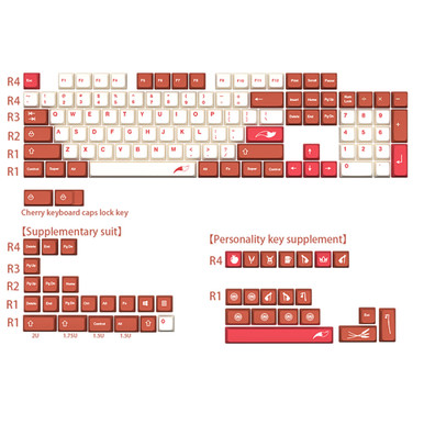 LUMAFE CAPTANJAR Autumn Harvest Red PBT dye sub MDA Profile keycaps for ...