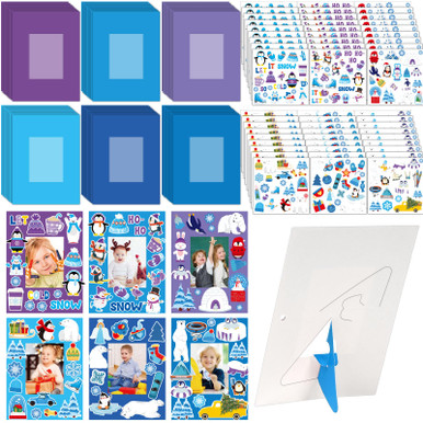 Qyeahkj 48 Packs Winter Picture Frame Craft for Kids with Easel DIY ...