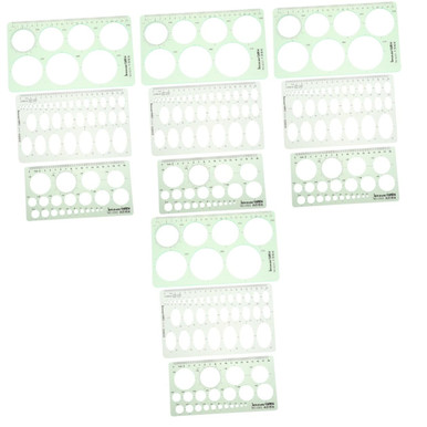 TEHAUX 12 Pcs Geometric Measurement Drawing Template Ruler Geometry ...