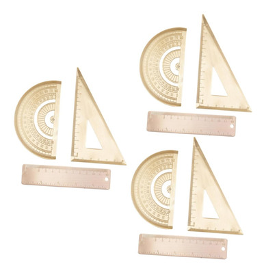 Ciieeo 3 Sets School Stationery Triangle Ruler Office Brass Measuring ...