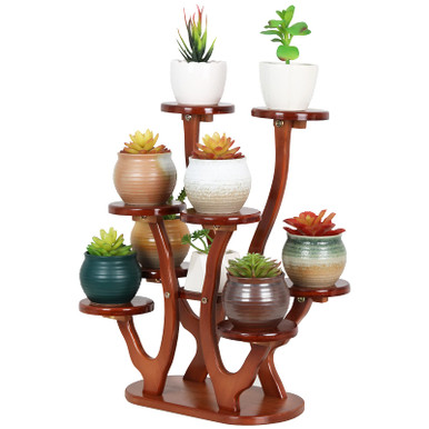 Jotboom Desktop Plant Stand Indoor Bamboo 9 Tiers Tabletop Succulent ...