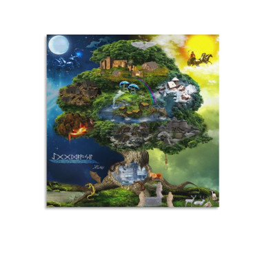 Yggdrasil, Tree of Life, Norse Mythology Print, Nine Realms Map Poster ...