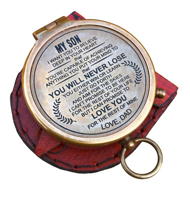 Personalized Brass Compass My Son, Engravable Love Dad Compass, Father ...
