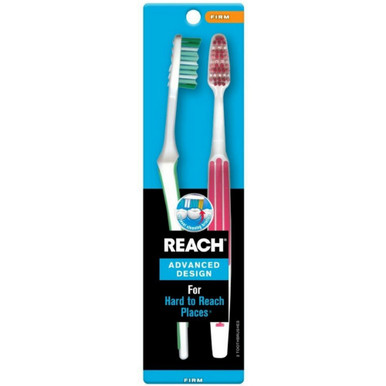 REACH Advanced Design Toothbrushes Firm Full Head Color May Vary 2 ea ...